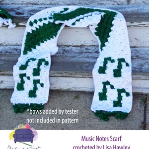 Musical Notes Scarf C2C Crochet Pattern, Graph and Written Row by Row ...