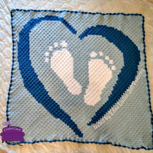 Baby Heartprints Afghan C2C Crochet Pattern, Written Row by Row, Color ...