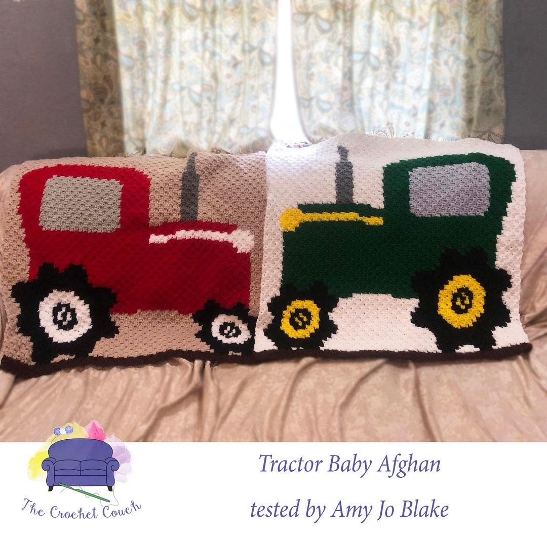 Tractor Baby Blanket, C2C Crochet Pattern, Written Row Counts, C2C ...