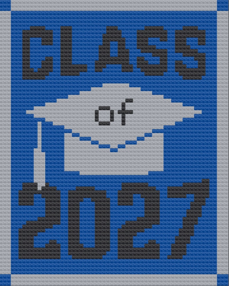 Class of 2027 Afghan C2C Crochet Pattern, Graph and Written Row by Row ...