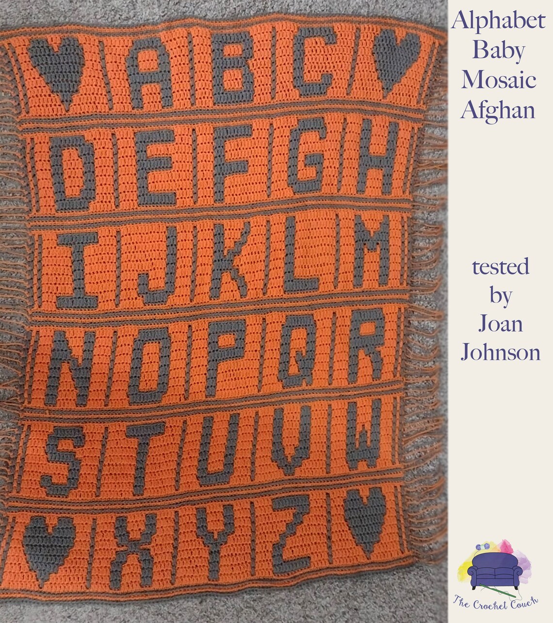 Alphabet Baby Afghan Afghan Mosaic Crochet Pattern Written - Etsy