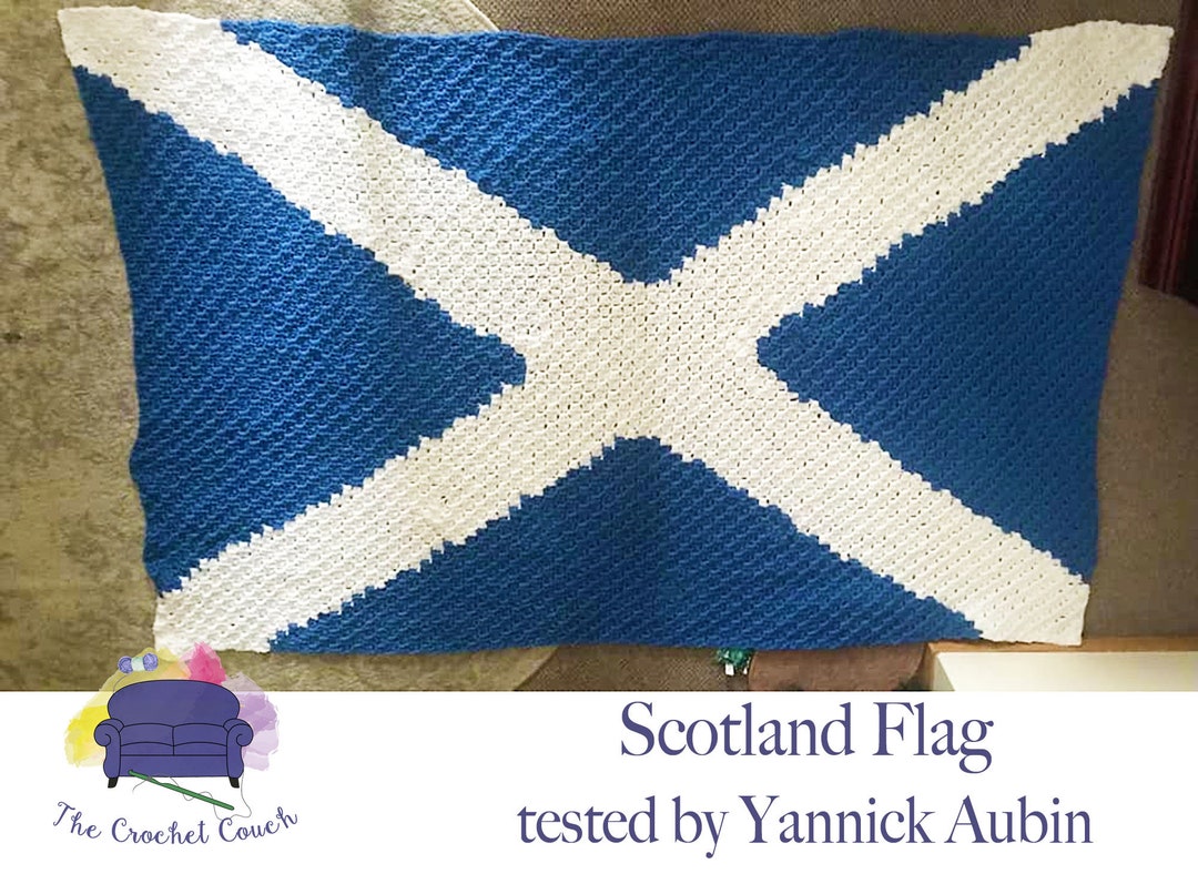 Scotland Flag Afghan and Pillow, C2C Crochet Pattern, Written Row ...