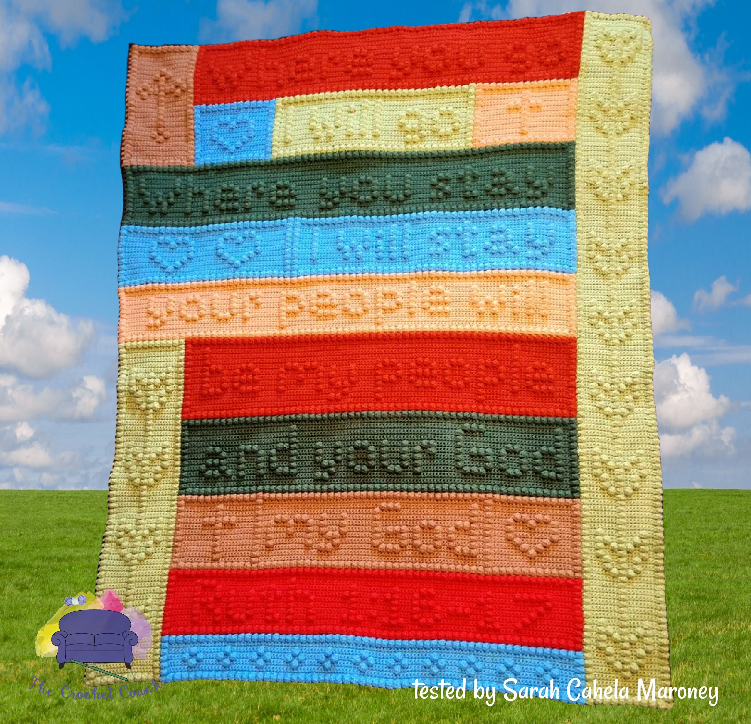 Ruth 1 16 17 Afghan Bobble Stitch Crochet Pattern Written Row By Row