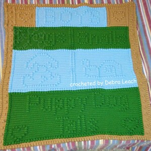 Boys Frogs and Snails Afghan Bobble Stitch Crochet Pattern, Written Row ...