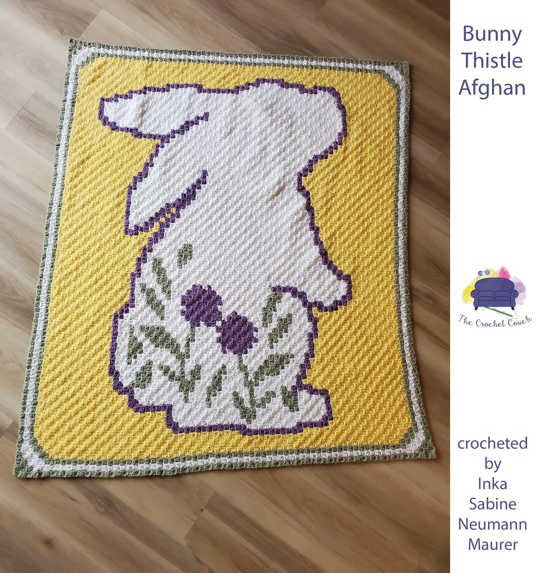 Bunny Thistle Afghan C2C Crochet Pattern, Written Row by Row, Color ...