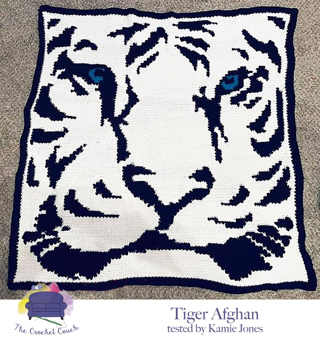 Tiger Afghan, Bobble Stitch Crochet Pattern, Written Row by Row, Color ...