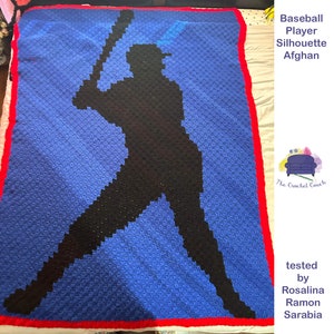 Baseball Player Afghan C2C Crochet Pattern, Written Row by Row, Color ...