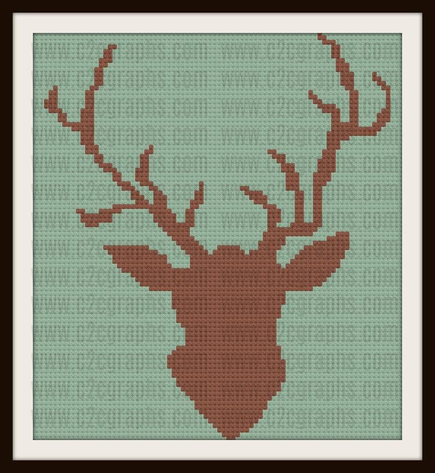 Deer Head Afghan, C2C Crochet Pattern, Written Row Counts, C2C Graphs ...