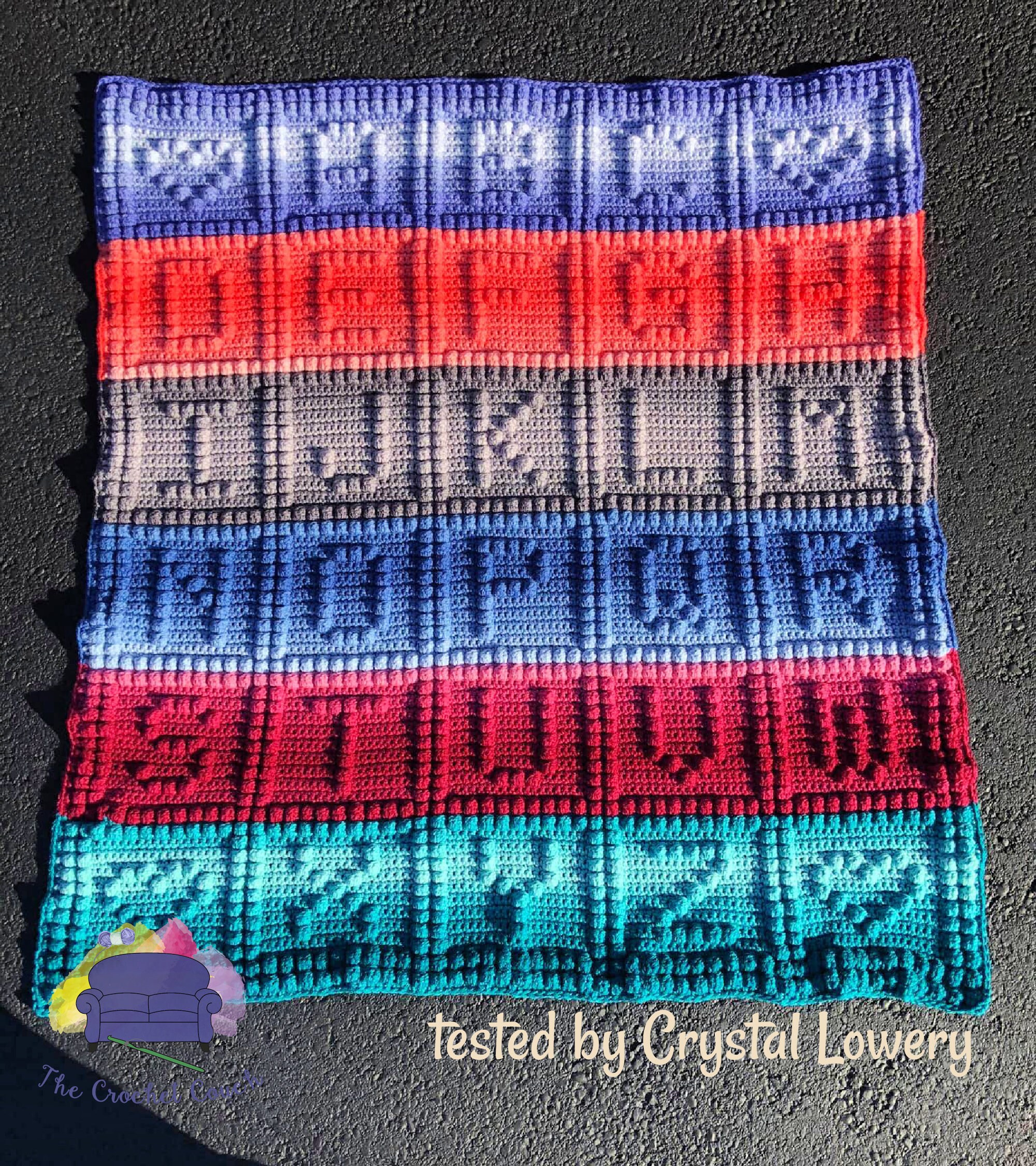 Alphabet Baby Afghan, Bobble Stitch Crochet Pattern, Written Row by Row ...