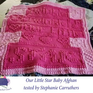 Our Little Star Baby Afghan Bobble Stitch Crochet Pattern, Written Row ...