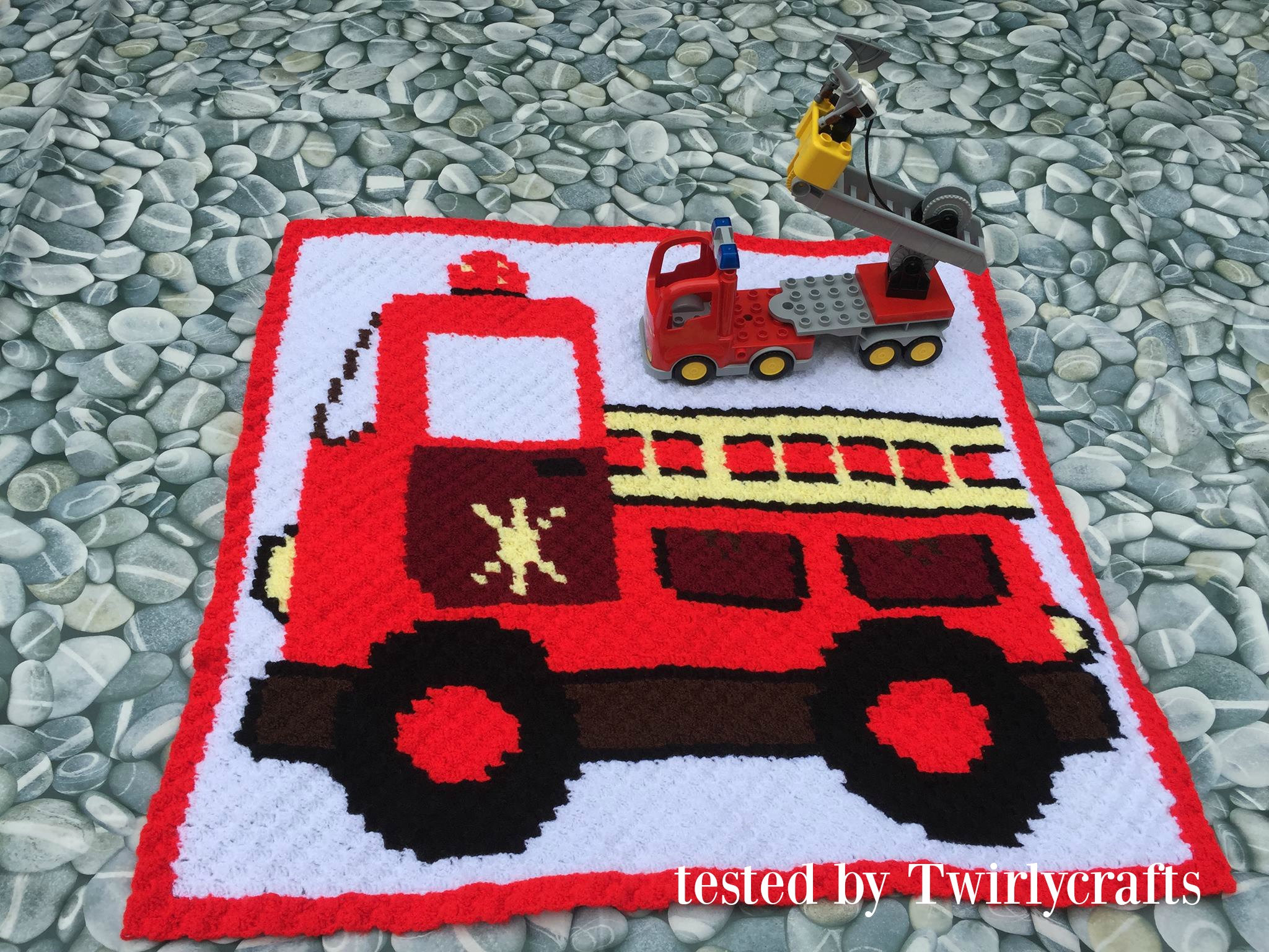 Firetruck Blanket, C2C Crochet Pattern, Written Row Counts, C2C Graphs ...