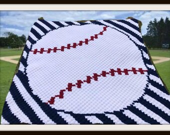 Baseball Afghan C2C Crochet Pattern Written Row Counts C2C - Etsy