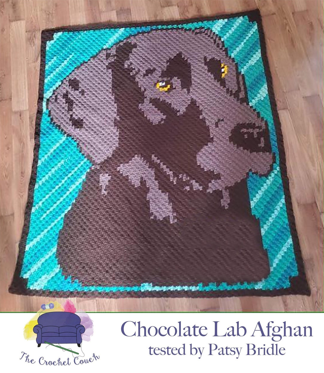 Chocolate Lab Afghan C2C Crochet Pattern Written Row Counts - Etsy ...