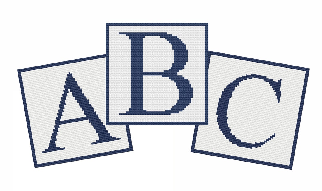 Letter Kids Afghan Times Font C2C Crochet Pattern, Written Row Counts ...