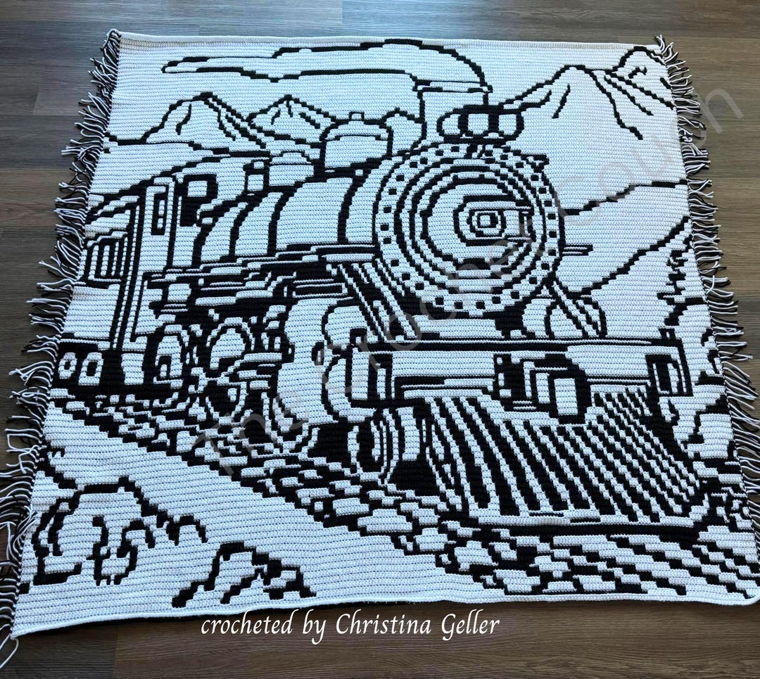 Grandpa's Mosaic Express Locomotive Afghan, Overlay Mosaic Crochet ...