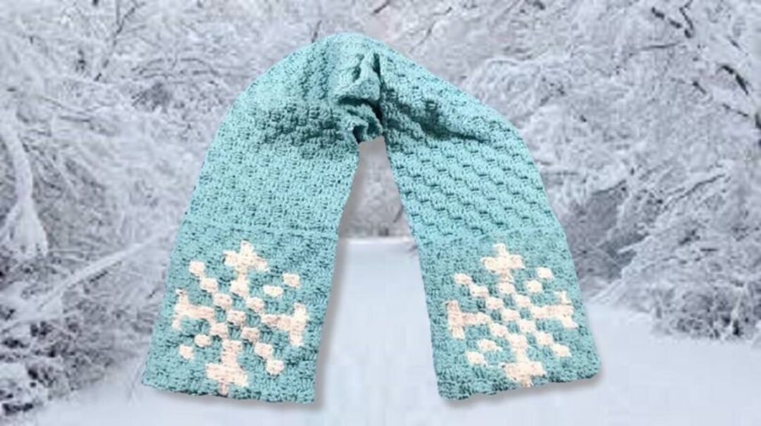Snowflake Scarf C2C Crochet Pattern, Graph and Written Row by Row ...