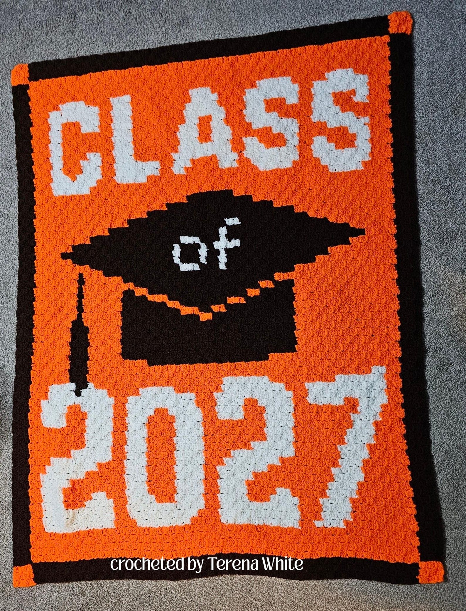 Class of 2027 Afghan C2C Crochet Pattern, Graph and Written Row by Row ...