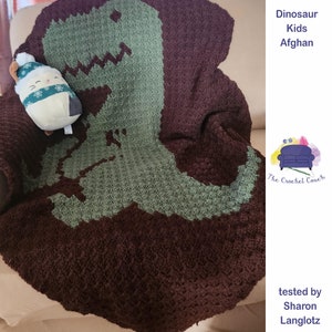 Dinosaur Kids Afghan C2C Crochet Pattern, Graph and Written Row by Row ...