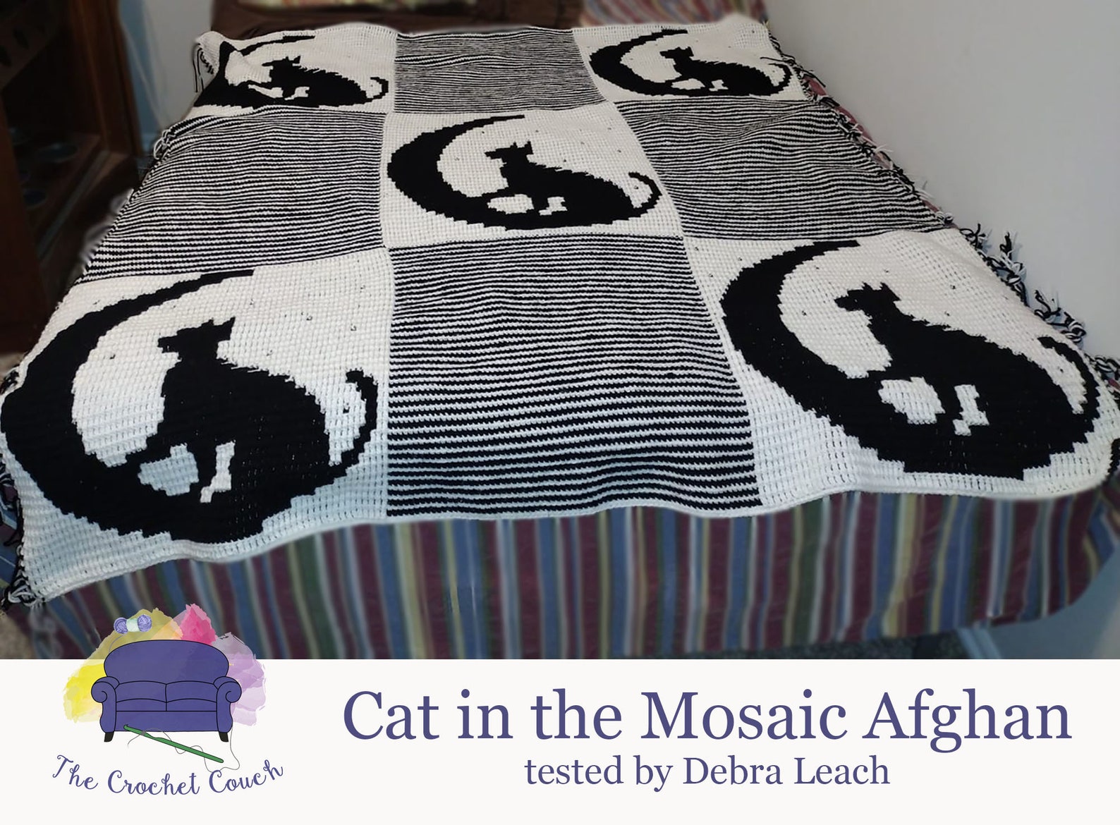 Cat Mosaic Afghan, Overlay Mosaic Crochet Pattern, Graph and Written ...