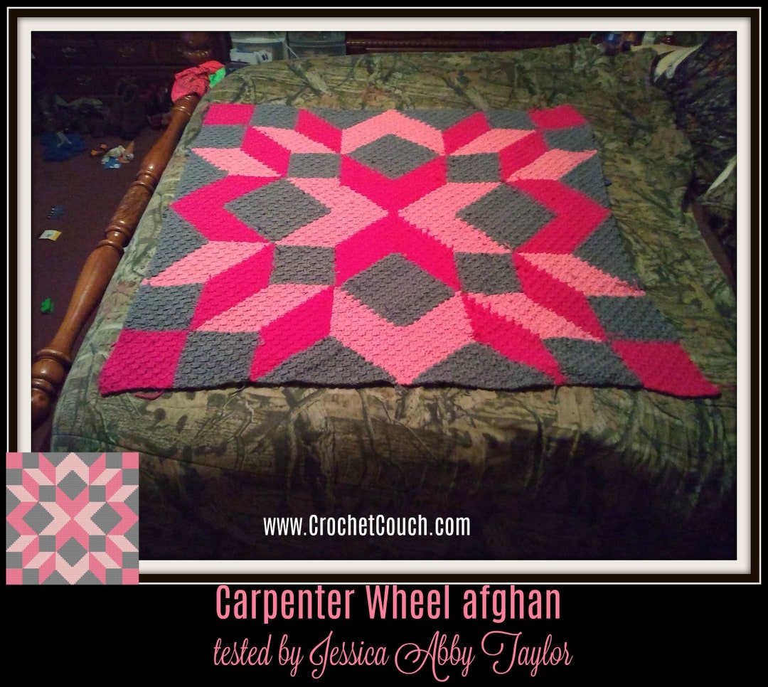 Carpenter Wheel Afghan Blanket 2, C2C Crochet Pattern, Written Row ...