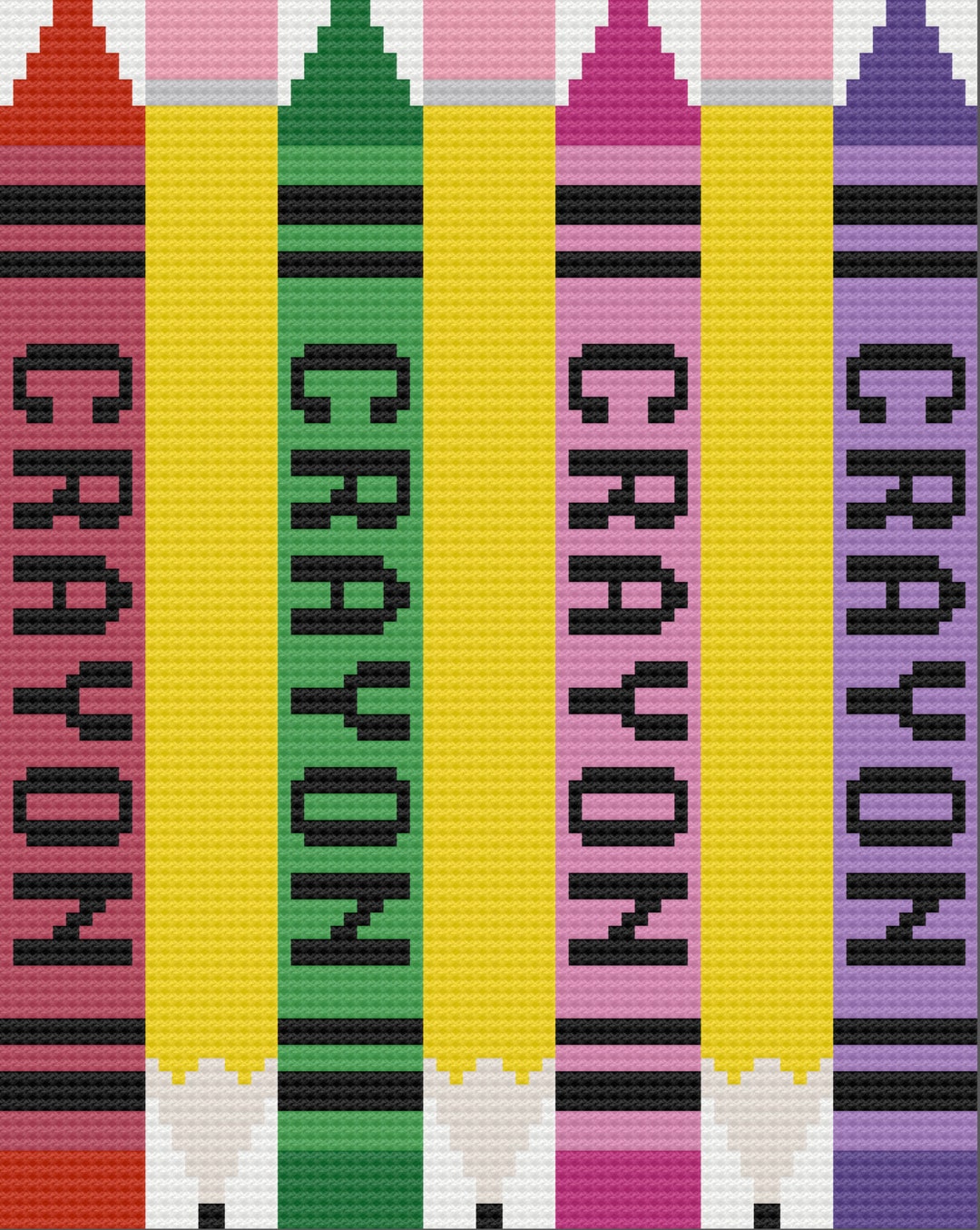 Crayon and Pencil Afghan C2C Crochet Pattern, Written Row Counts, C2C ...