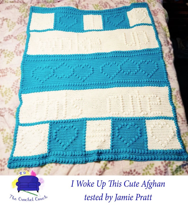 I Woke up This Cute Afghan, Bobble Crochet Pattern, Graph and Written ...