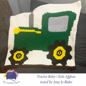 Tractor Baby Blanket, C2C Crochet Pattern, Written Row Counts, C2C ...
