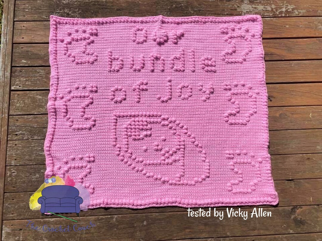 Our Bundle of Joy Baby Afghan, Bobble Crochet Pattern, Graph and ...