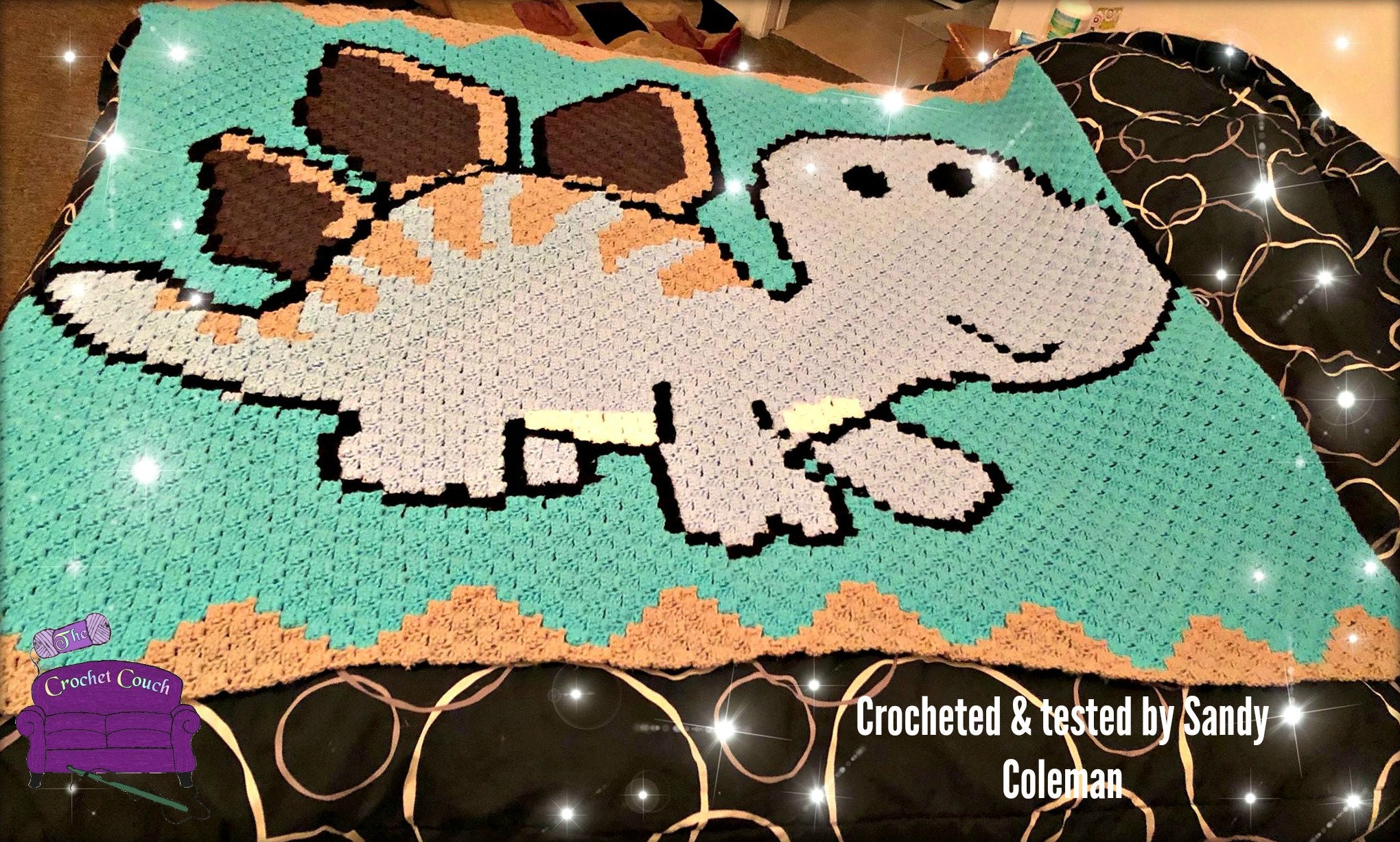 Baby Dinosaur Kids Afghan C2C Crochet Pattern Written Row - Etsy España