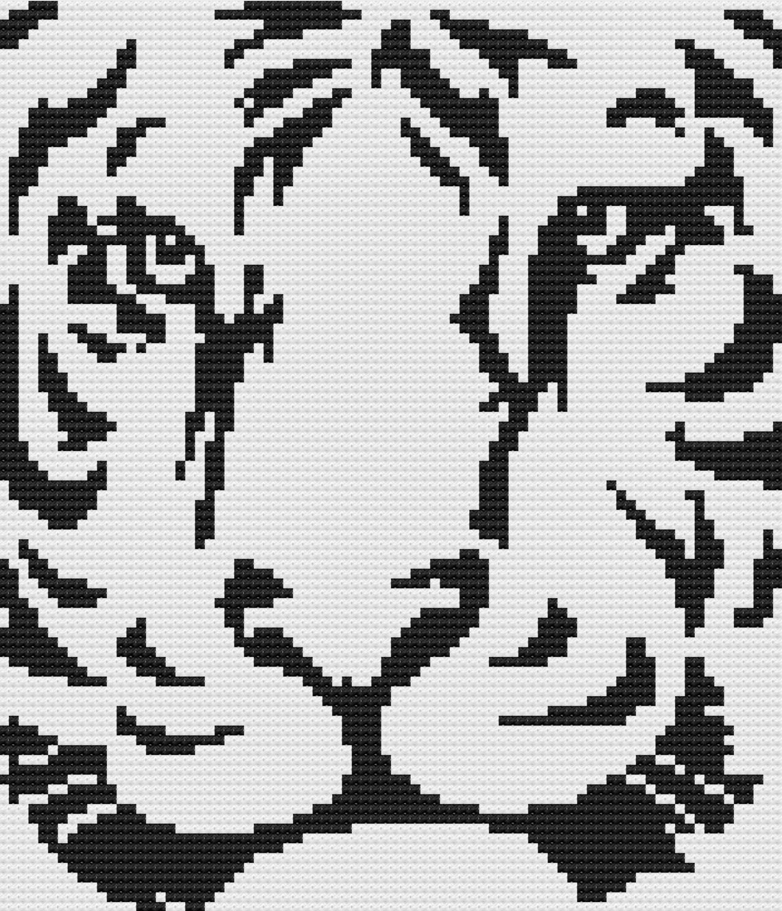 Tiger Afghan Black and White C2C Crochet Pattern Written - Etsy