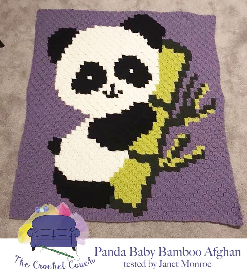Panda Baby Bamboo Afghan C2C Crochet Pattern Written Row by - Etsy