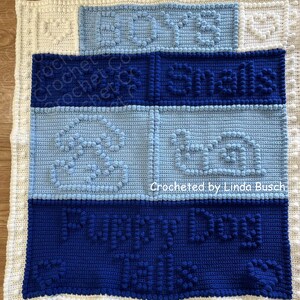 Boys Frogs and Snails Afghan Bobble Stitch Crochet Pattern, Written Row ...