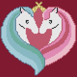 Unicorn Love Afghan C2C Crochet Pattern, Written Row Counts, C2C Graphs ...