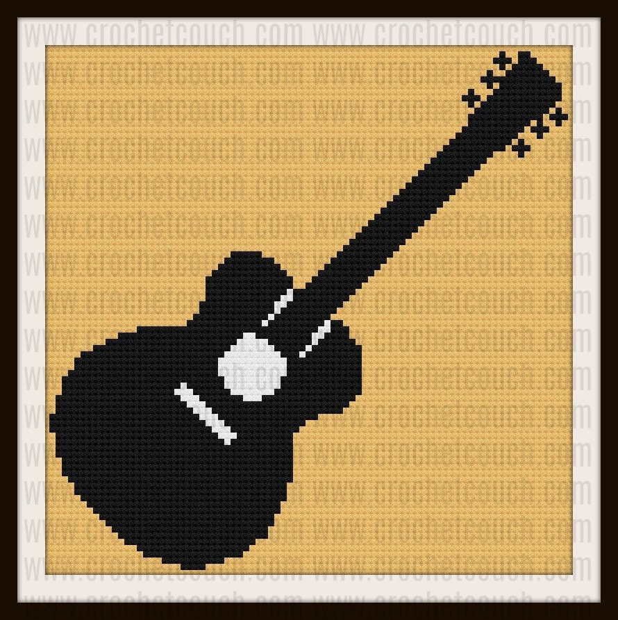 Guitar Afghan, C2C Crochet Pattern, Written Row Counts, C2C Graphs ...