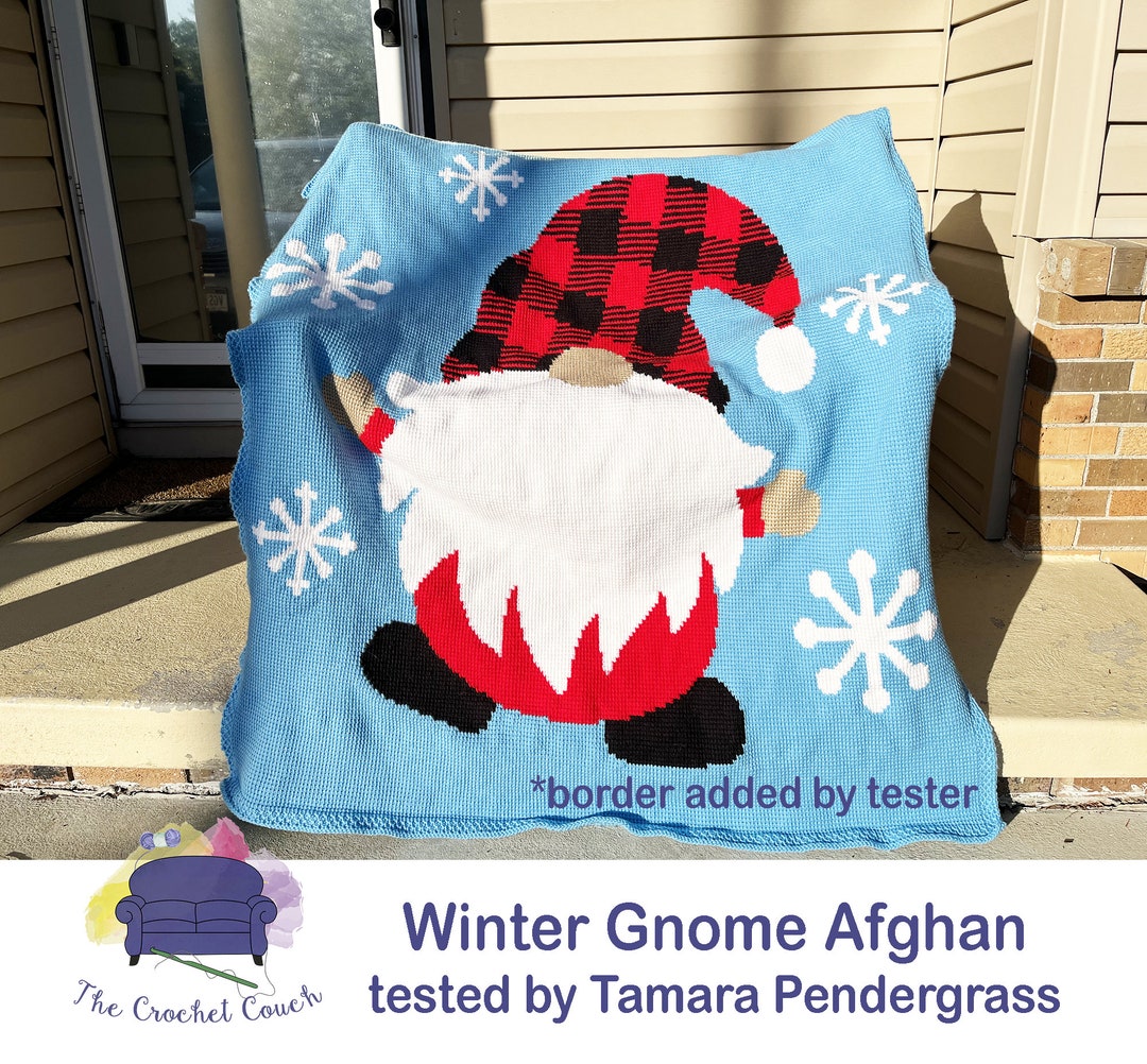 Christmas Gnome Afghan SC / TSS Crochet Pattern, Written Row Counts, Sc ...