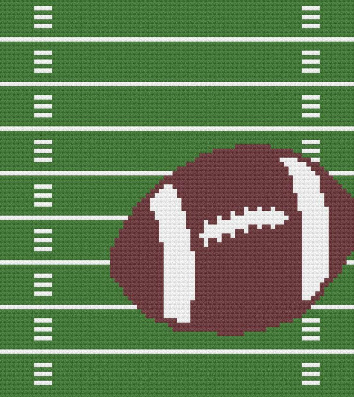 Football in Field Afghan C2C Crochet Pattern Written Row - Etsy