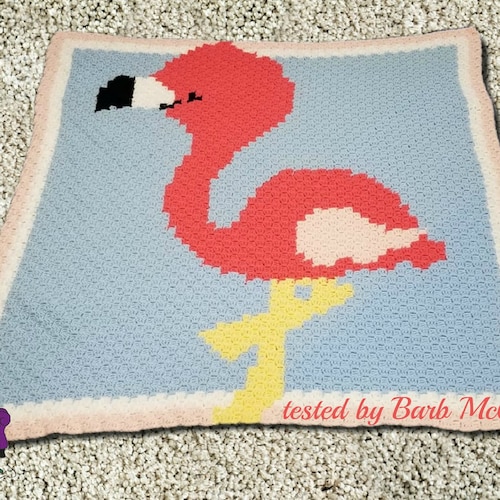 Flamingo Friends Afghan C2C Crochet Pattern Written Row by | Etsy