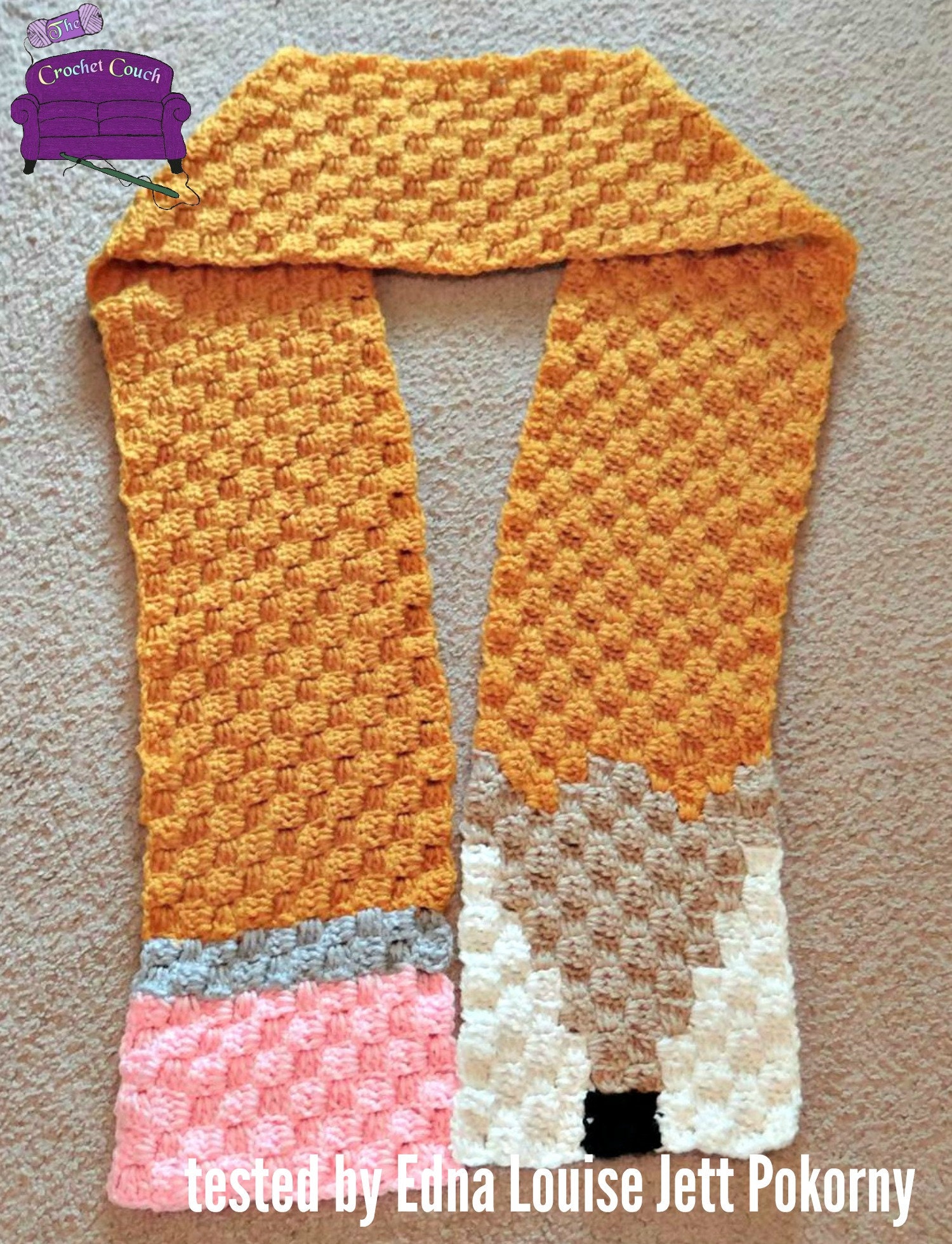 Pencil Scarf, C2C Crochet Pattern, Written Row Counts, C2C Graphs ...