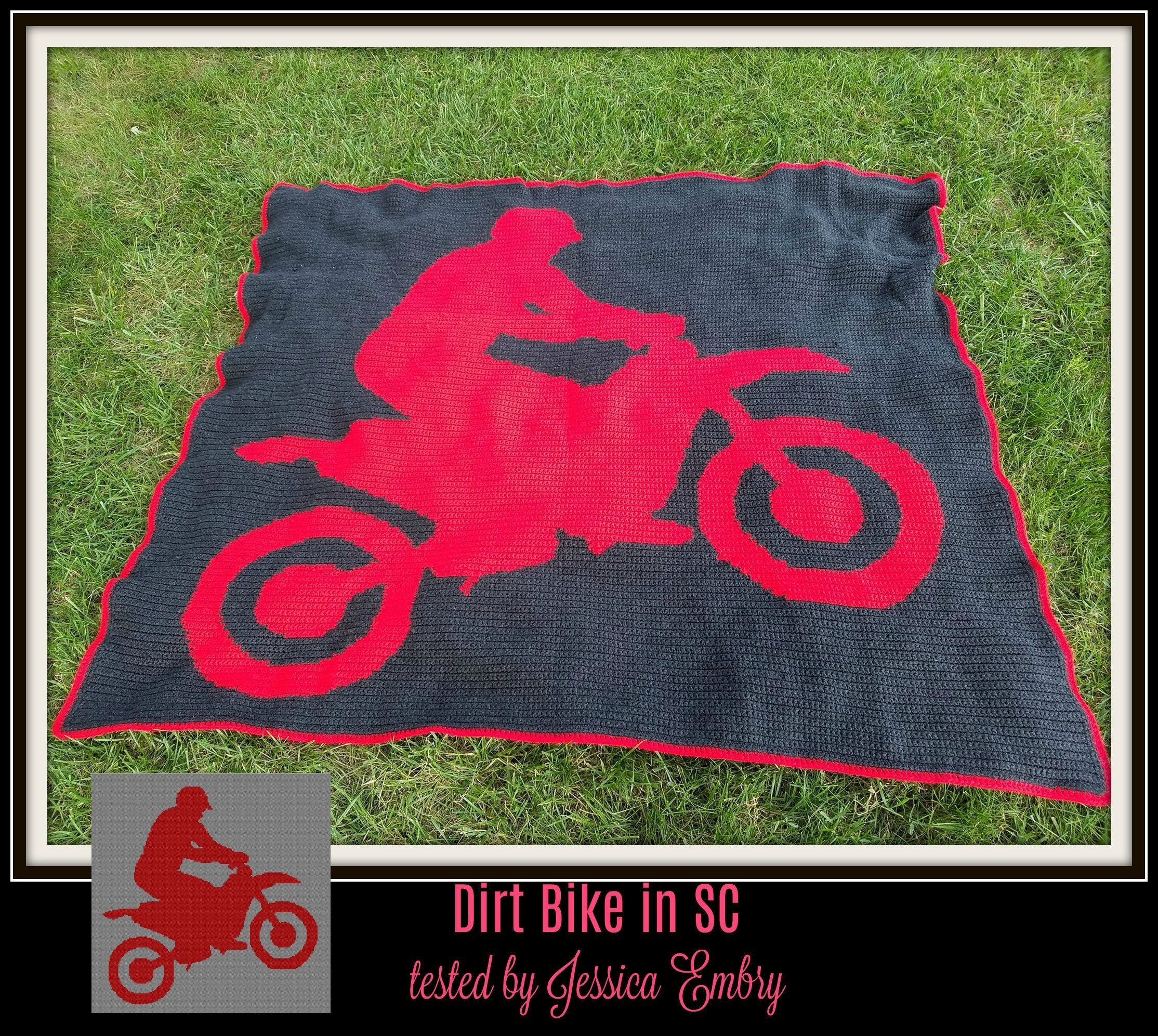 Dirt Bike Crochet Pattern, SC Graph, TSS Graph, Word Chart, Dirt Bike ...