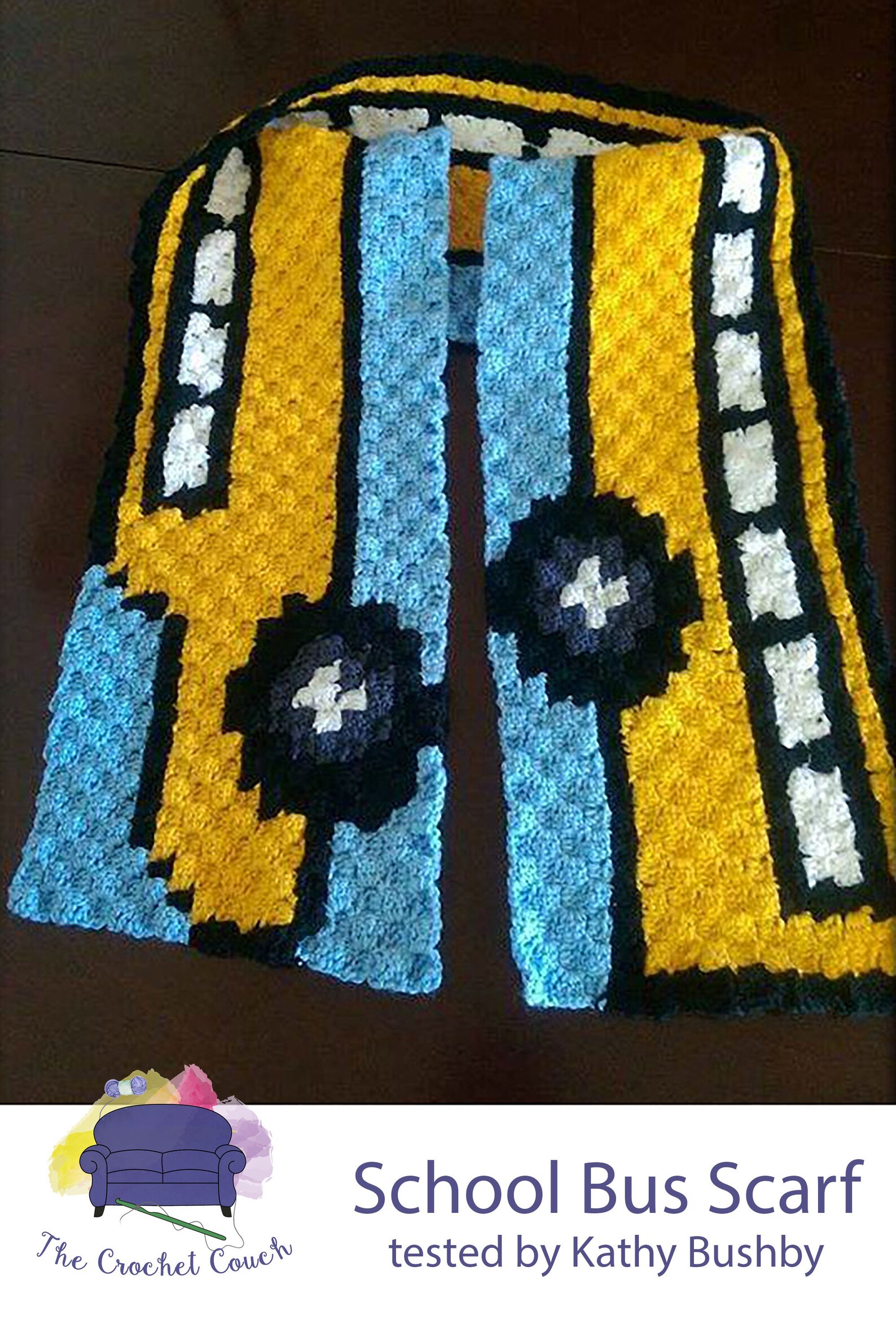 School Bus Scarf C2C Crochet Pattern Written Row Counts C2C - Etsy