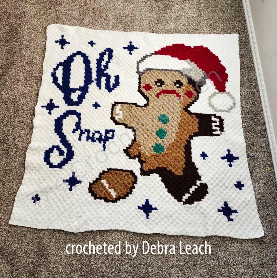 Oh Snap Gingerbread Man Afghan C2C Crochet Pattern, Written Row Counts ...