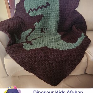 Dinosaur Kids Afghan C2C Crochet Pattern, Graph and Written Row by Row ...