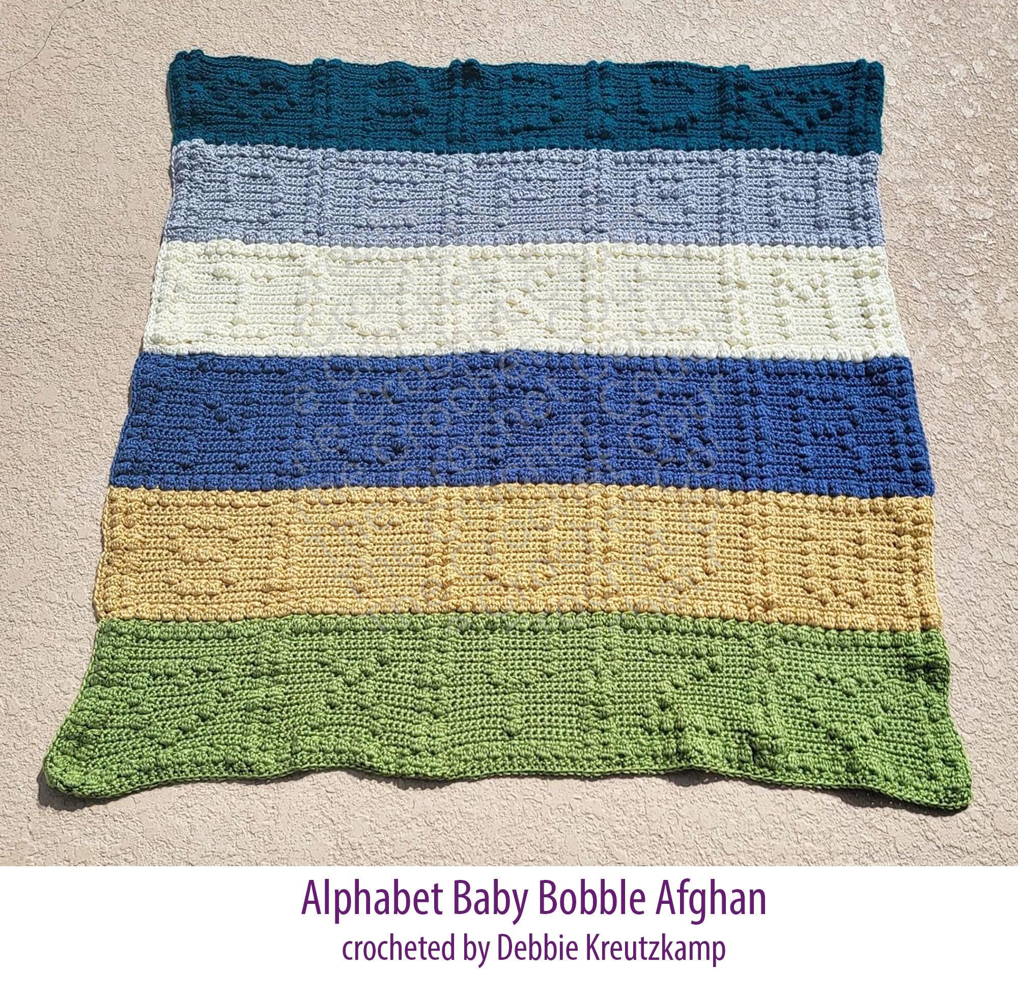 Alphabet Baby Afghan Bobble Stitch Crochet Pattern, Written Row by Row ...