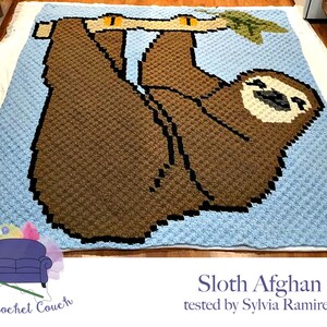 Sloth Afghan C2C Crochet Pattern Written Row by Row Color - Etsy