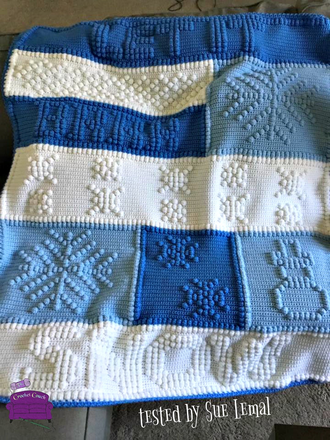 Let It Snow Afghan, Bobble Crochet Pattern, Graph and Written Row by ...