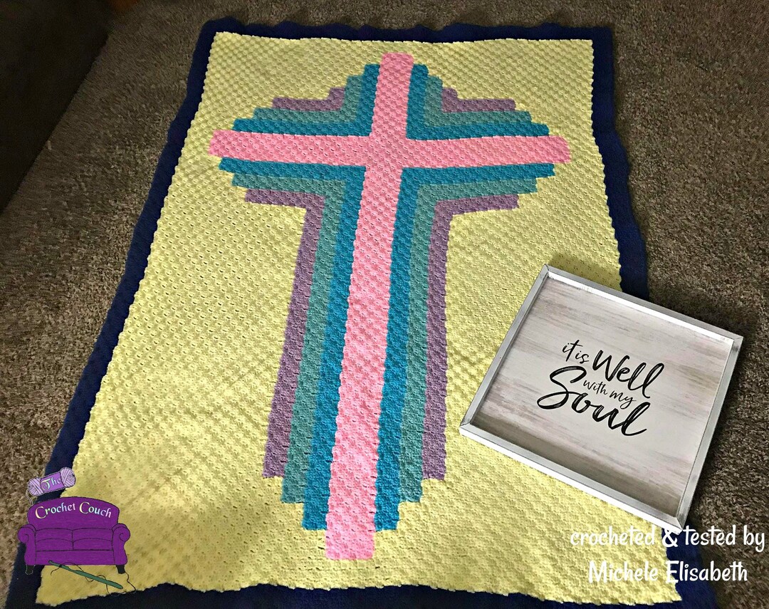 Cross Quilt Afghan C2C Crochet Pattern: Written Row by Row (instant ...