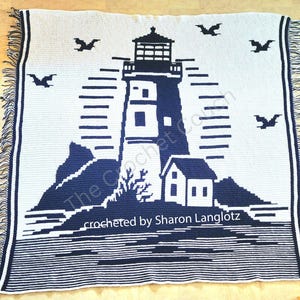 Beacon Bay Lighthouse Afghan Mosaic Crochet Pattern, Graph and Written ...