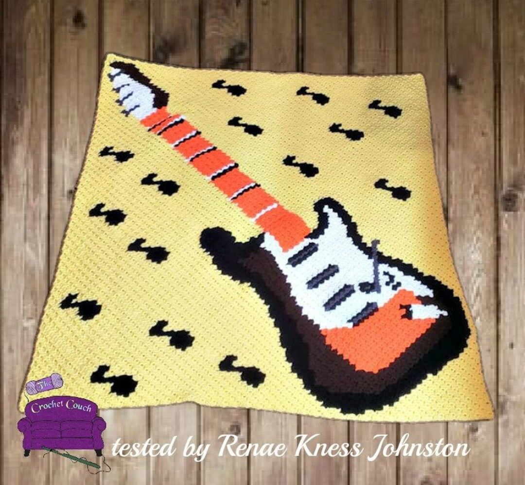 Guitar Notes Afghan C2C Crochet Pattern, Written Row Counts, C2C Graphs ...