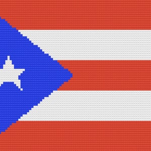 Puerto Rico Flag Afghan C2C Crochet Pattern, Graph and Written Row by ...