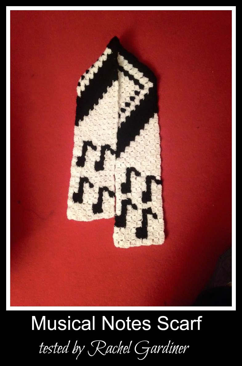 Musical Notes Scarf, C2C Crochet Pattern, Written Row Counts, C2C ...